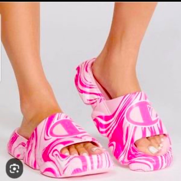 Champion | Shoes | Champion Pink Mellow Squish Swirl Slide Sandals ...